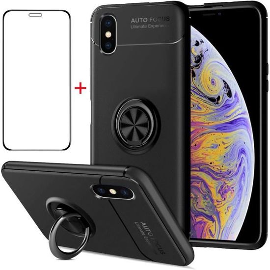 Coque Protection D'écran pour iPhone XS Max avec Anneau Support ...