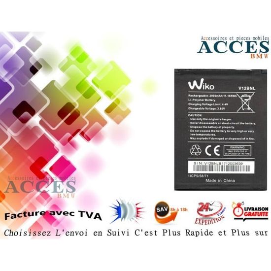 Batterie Originale Wiko V12BNL Pour Wiko View - Cdiscount Téléphonie