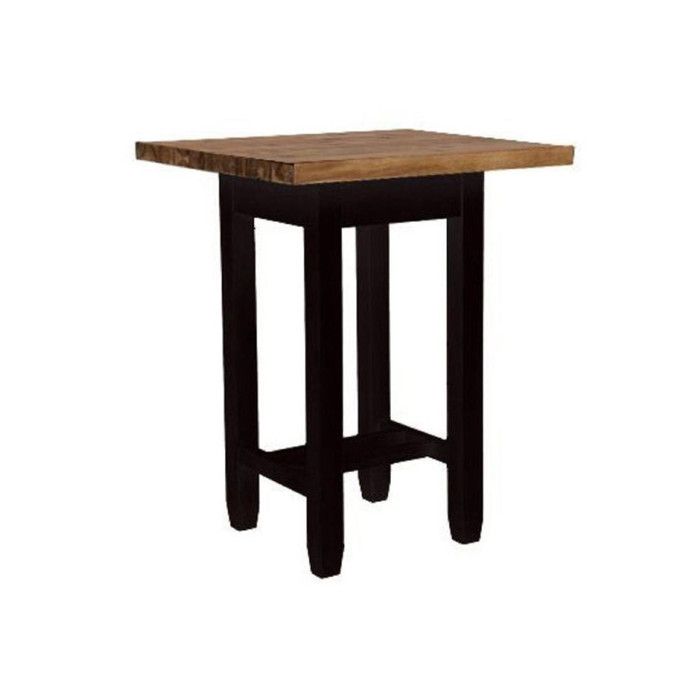 Table Repas Haute Carrée - Bois - Noir - Interior's - Cdiscount Maison