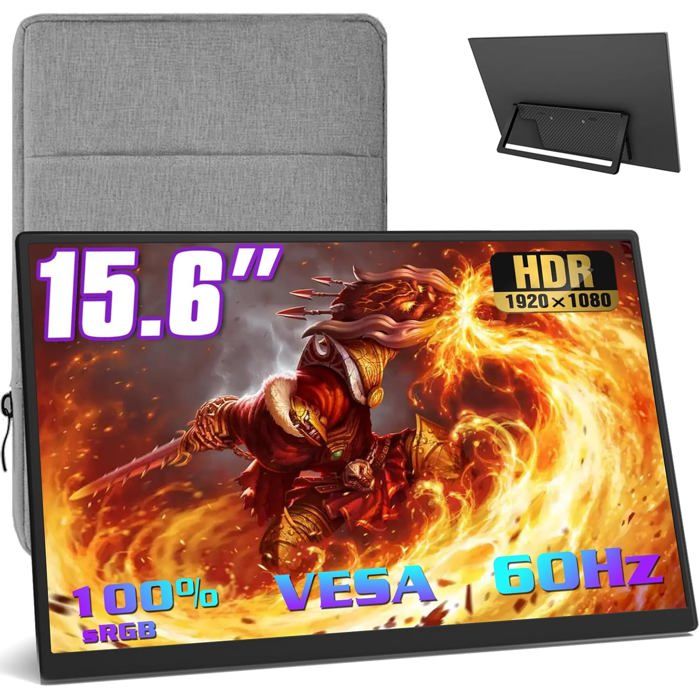 Portable Monitor+Sleeve 15,6 Zoll,1080P,Tragbarer Laptop Game Office ...