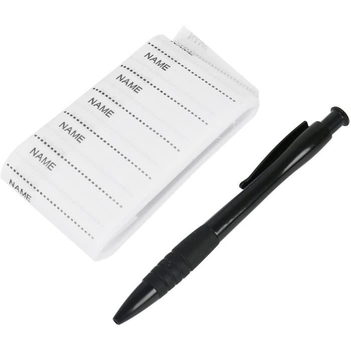 Lot de 200 badges nominatifs thermocollants tissés blancs ...