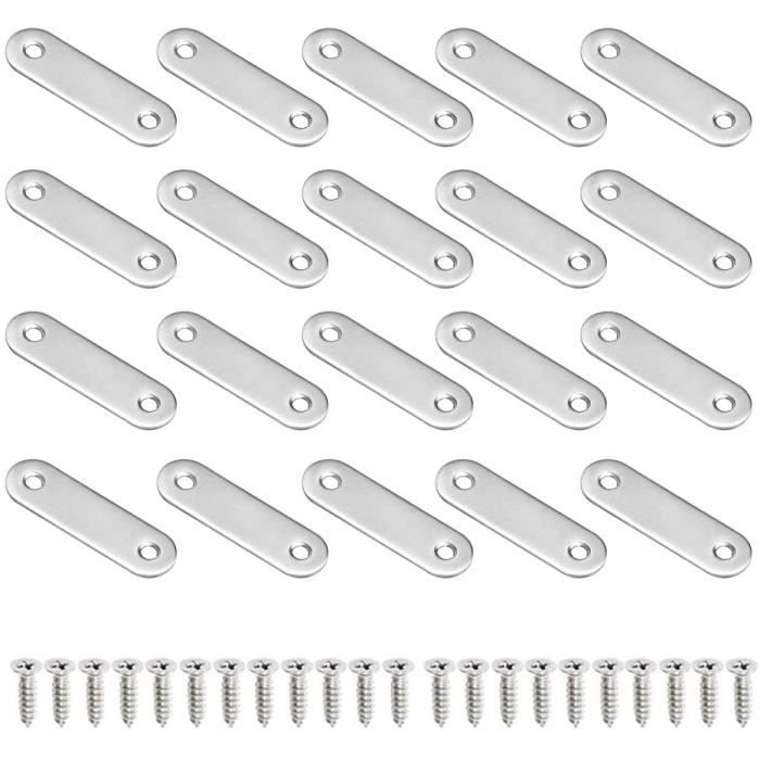 20 PièCes Supports D’Angle Plats Plats Plaques D’Assemblage MéTalliques ...