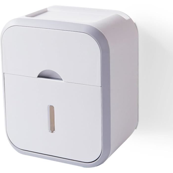 Porte-papier toilette avec tiroir de rangement, montage mural ...