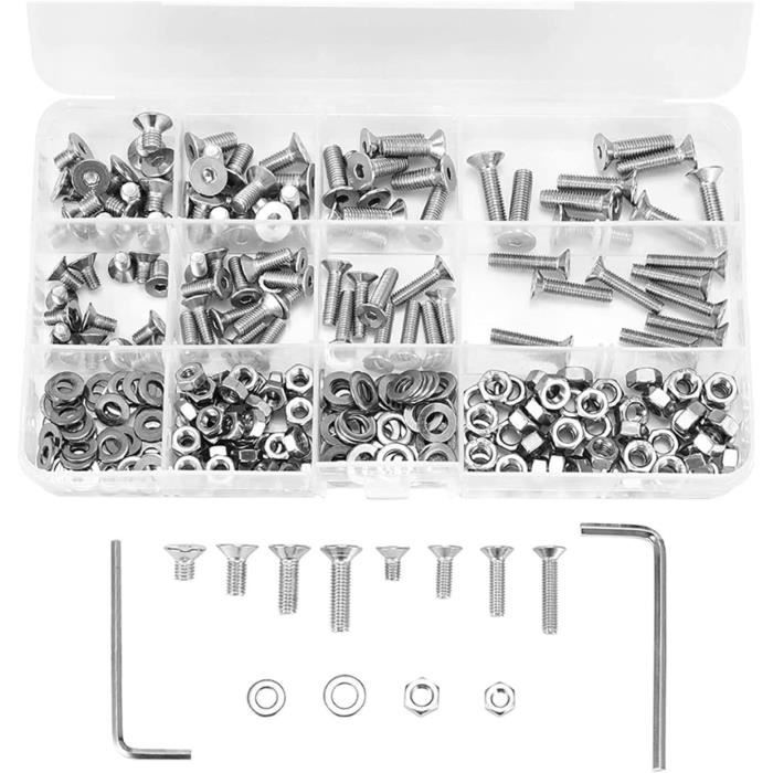 Kit d'assortiment de rondelles d'écrou de boulon de machinekit d'assortiment d'écrou de vis à ...