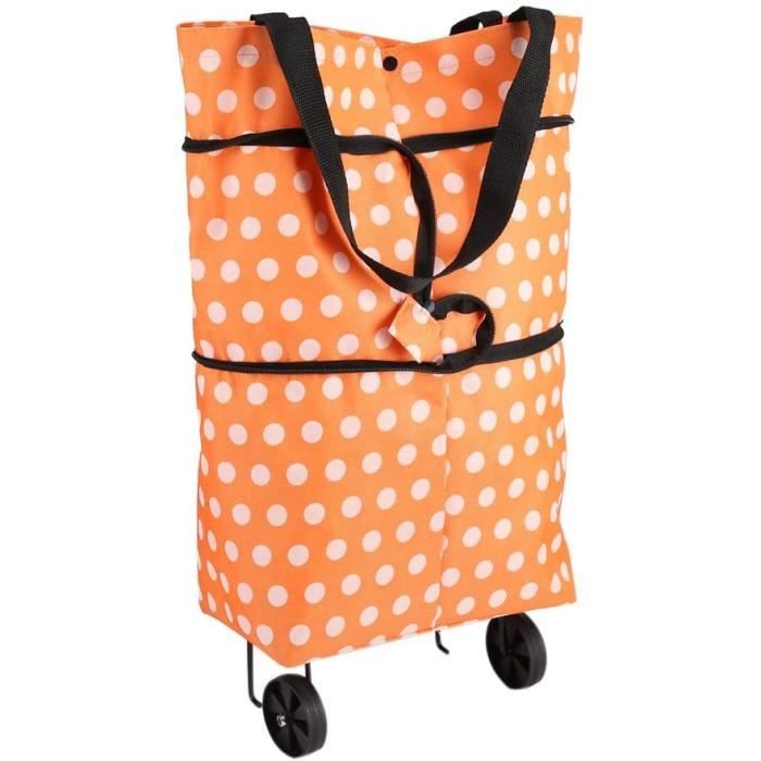 Caddie Poussette de Marché Sac de Courses à Roulettes Tissu Oxford ...