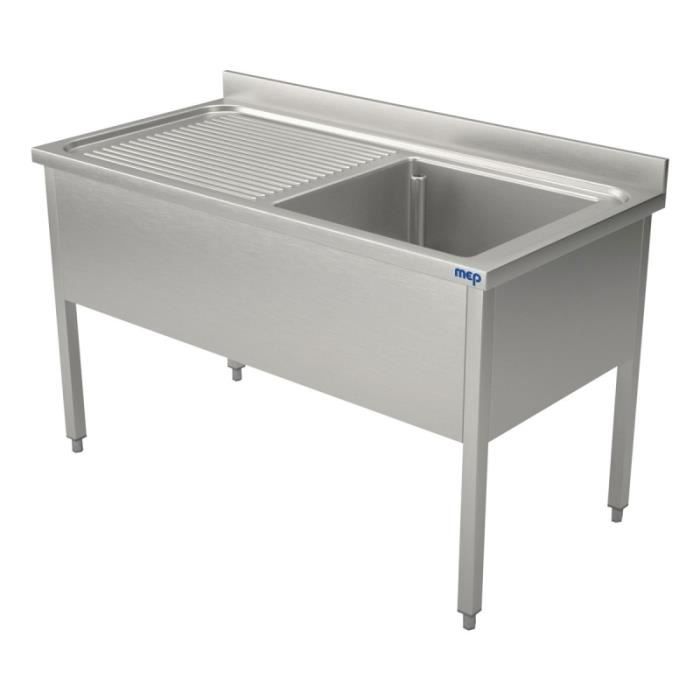 Plonge inox - 1 bac - L 700 mm - Cdiscount Bricolage