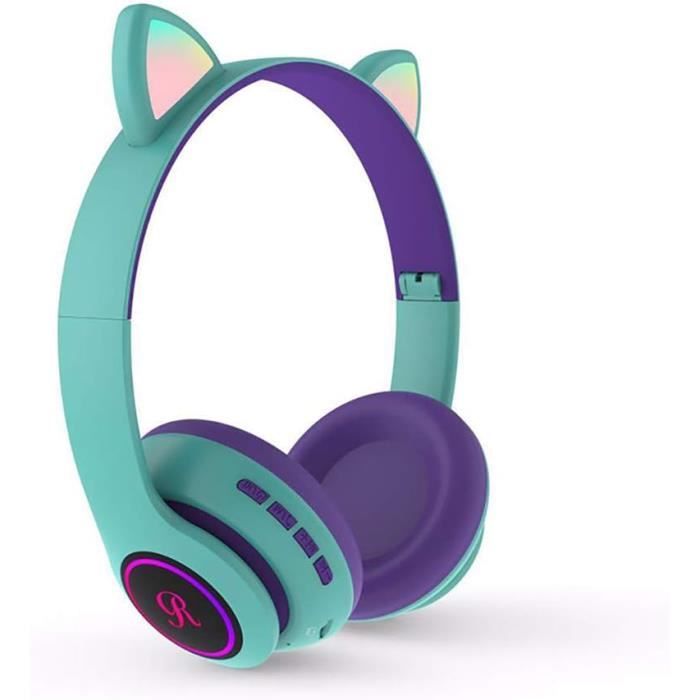 Oreille De Chat Casque Sans Fil Bluetooth Avec Micro Écouteurs ...