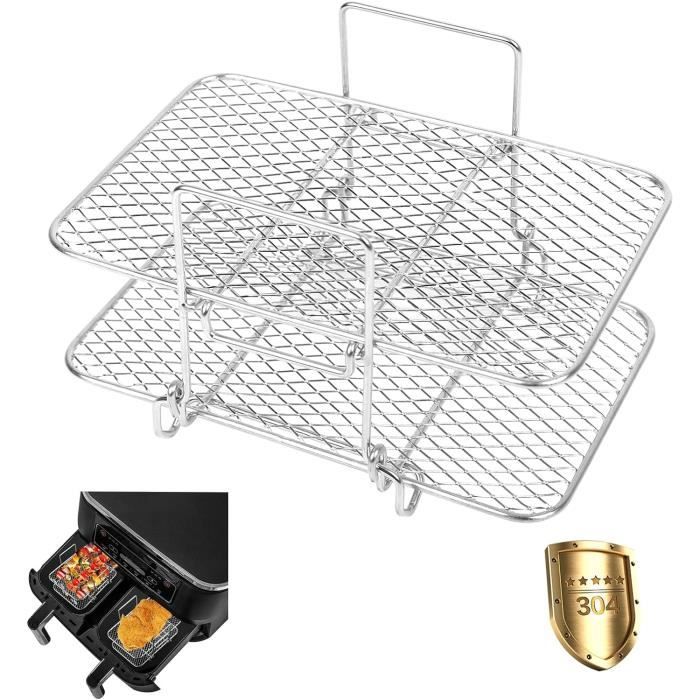 Support Pour Friteuse À Air Double Ninja - Accessoires De Friteuse À Air En Acier Inoxydable À 2 ...
