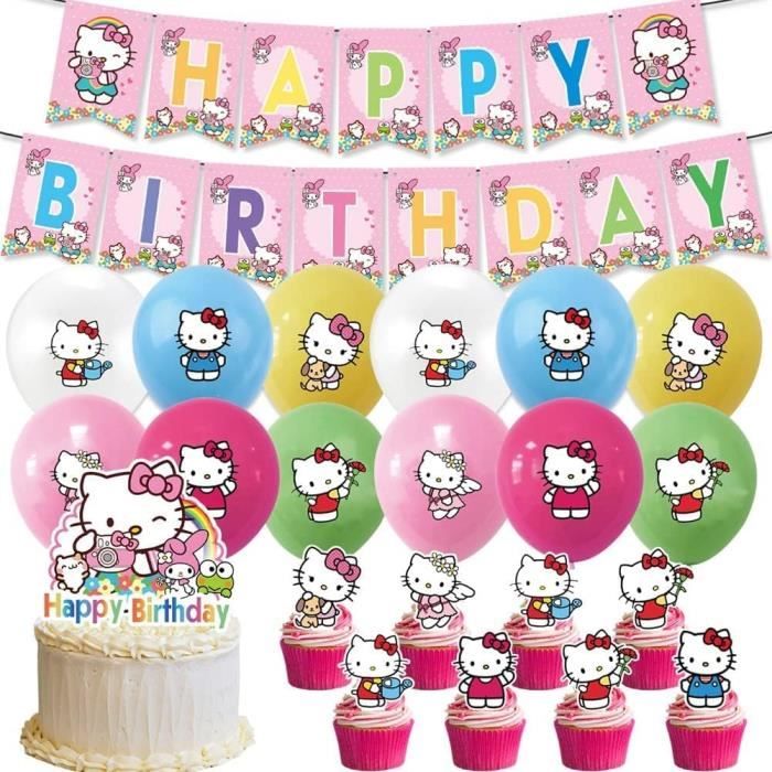 Hello Kitty Anniversaire Decoration 44 Pcs, Hello Kitty Ballons Latex ...