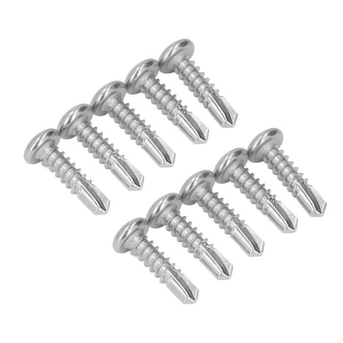 DEX Vis perceuse à tête ronde Lot de 200 Vis à Tête Ronde Cruciforme, Acier Inoxydable 410 ...