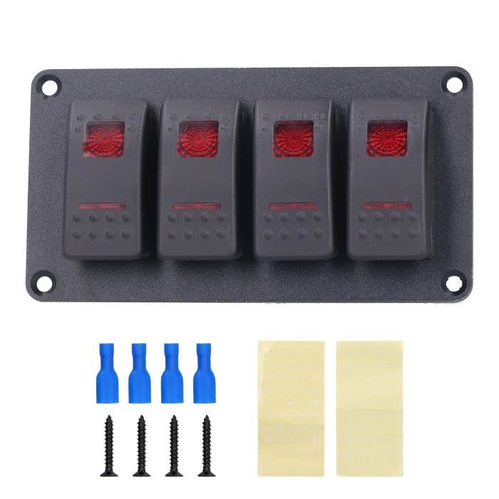 4 Gang Rocker Switch Panel LED Backlight 5-Pin Protection Contre La ...