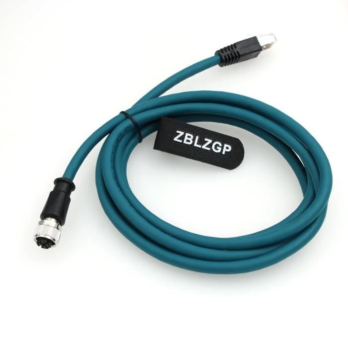 Câble Ethernet M12 8 pôles X-Code femelle vers RJ45 Cat6a ZBLZGP ...