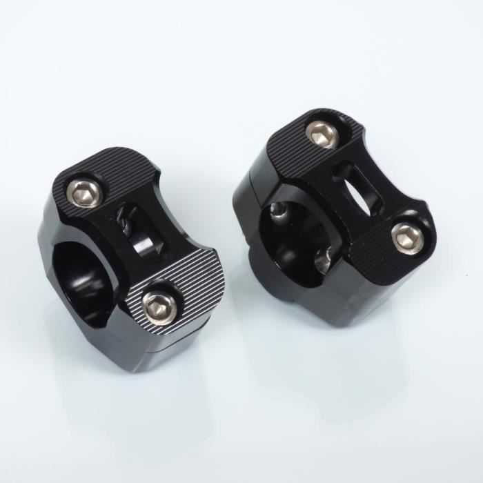 Pontet rehausse adaptateur de guidon noir Ã˜22-28mm H+25mm pour moto ...
