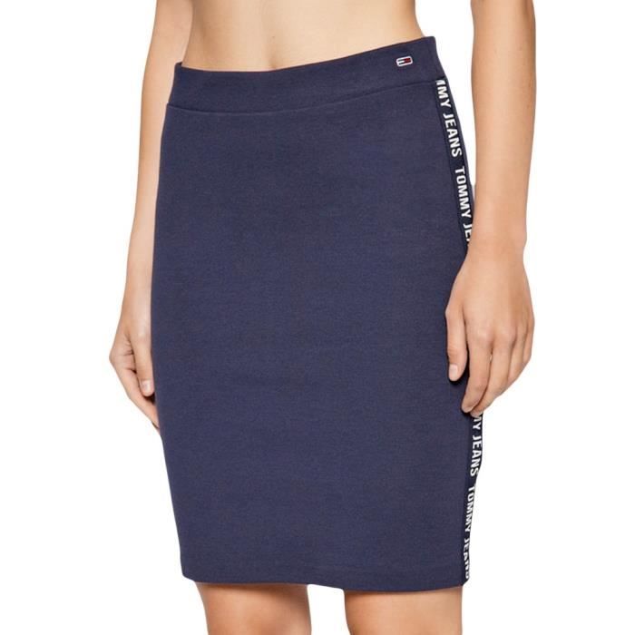 Jupe Tommy Jeans Style crayon bodycon Bleu Femme Bleu - Cdiscount Prêt ...