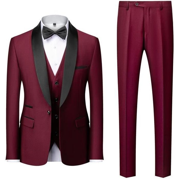 Costume Homme Mariage 3 Pièces Slim Fit Cérémonie Vetement Business ...
