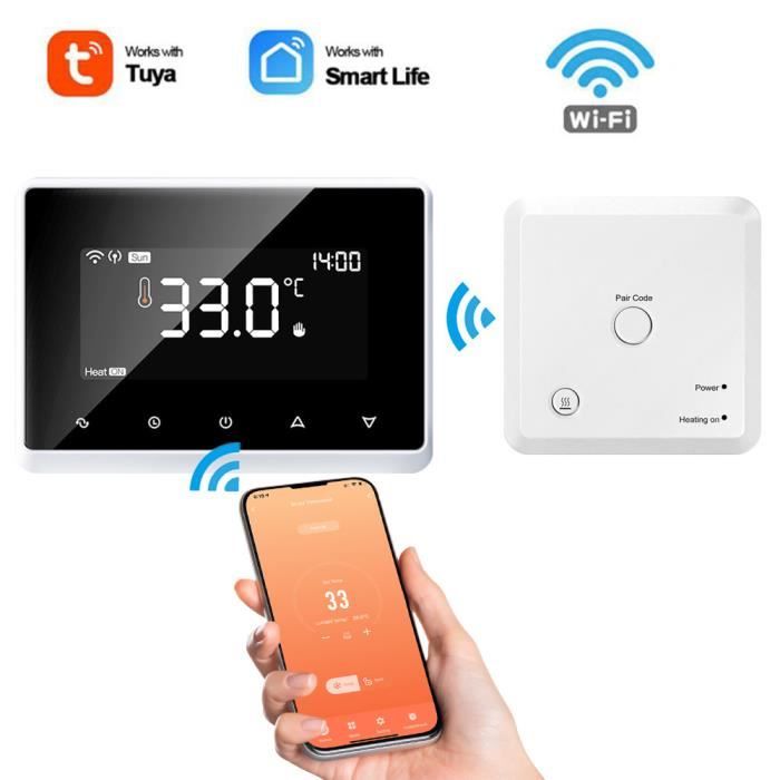 Thermostat - PRUMYA - Thermostat intelligent sans fil - Contrôle à distance - Compatible Alexa ...