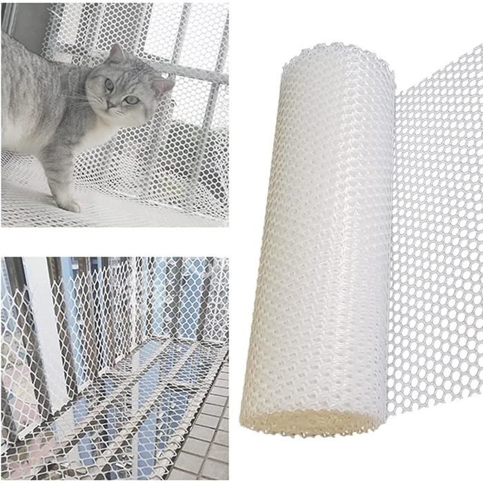 Filet de Protection pour Chat Grillage Plastique Blanc, Filet de ...