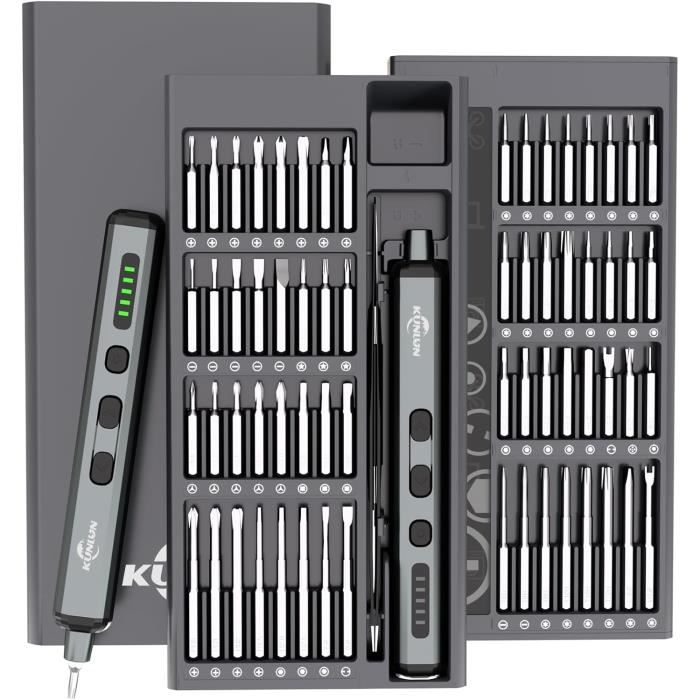 KUNLUN Mini Tournevis Electrique Sans Fil 64 en 1 Précision Tournevi ...