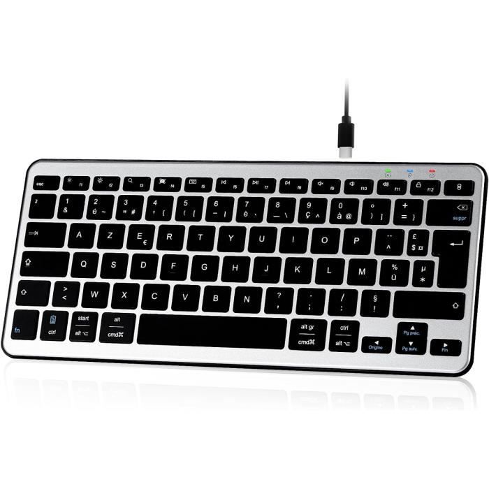 Clavier Sans Fil Bluetooth, Mini Clavier Azerty Français, Clavier Léger ...