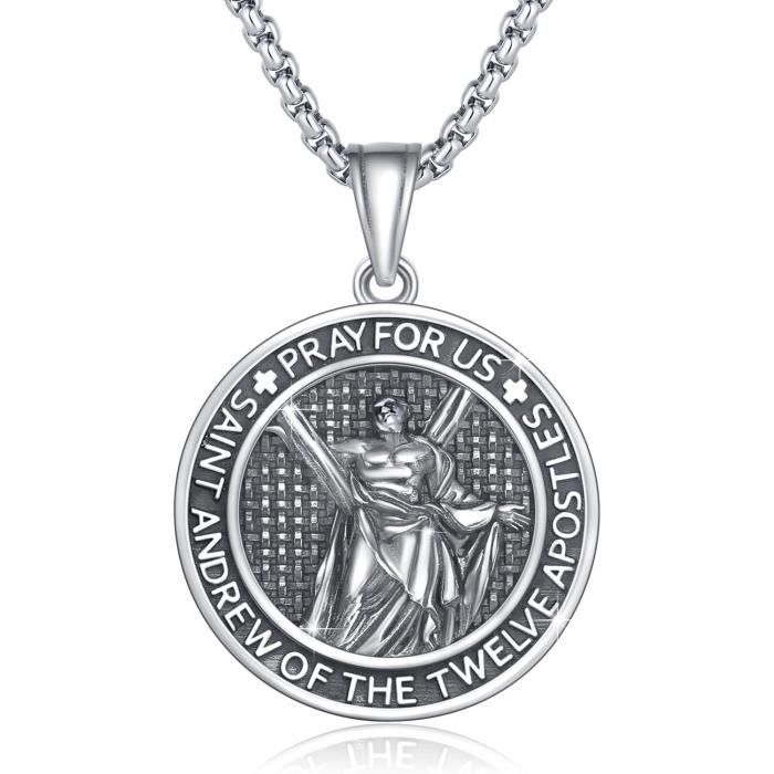 Collier Patron - Amulette Médaille Sainte En Argent Sterling 925 Pour ...