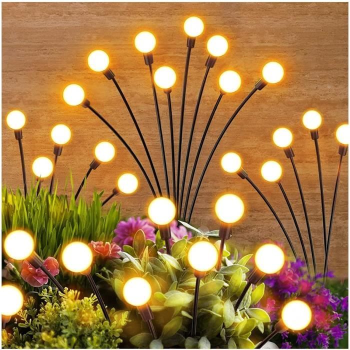 Luciole Solaire Exterieur Jardin, 4 Packs De 6 8 10 Led Luminaire Exterieur Solaire, Etanche ...