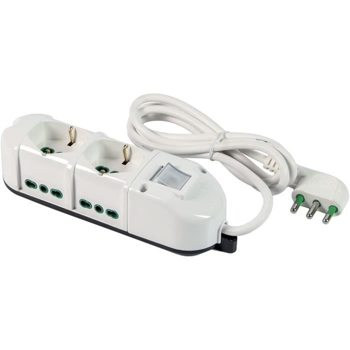 48112-B Multiprise 2 Prise Bivalente Multiprise Électrique Pour Grandes ...