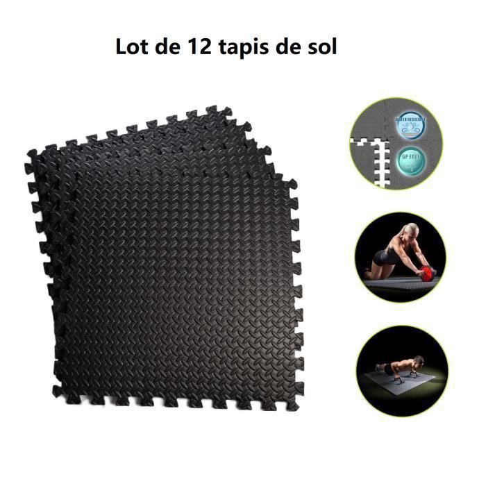12 X tapis de sol EVA 60cm en mousse, Willonin® Dalles de fitness pour ...