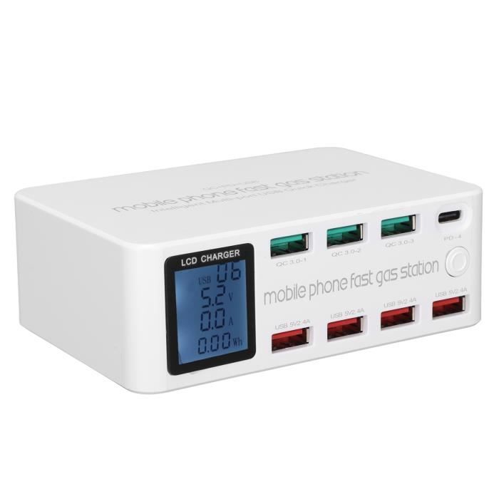 WXS Station de charge USB multiport WLX-818D 100W Station de chargeur USB 8 ports pour ...