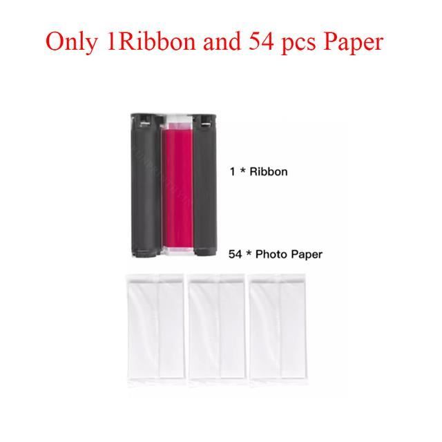 IMPRIMANTE,1 Ribbon 54pape-Prise de l’UE--Imprimante Photo Couleur Portable Sans Fil, Usb ...