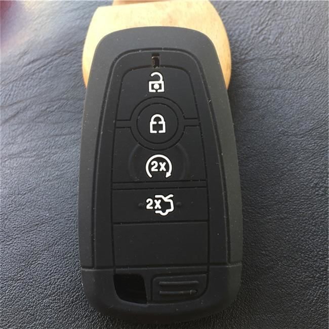 4button black -Clé de voiture en caoutchouc de Silicone, pour ford ...