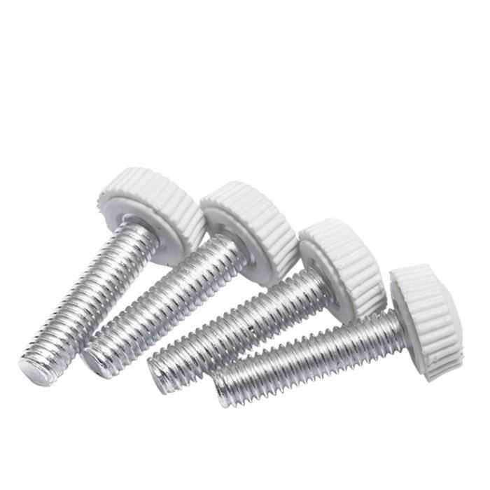 White-M5-30mm (10pcs) -Vis à main en bakélite blanche et noire, tête de filtrage ronde, en ...