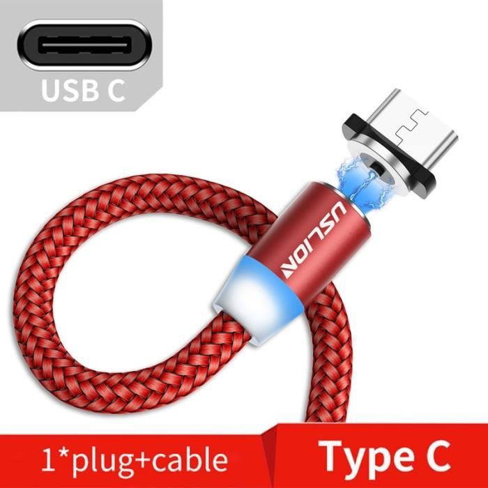 Red Type C--0.5m -câble Micro USB-type c magnétique pour recharge ...
