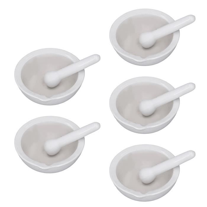 Pilon de mortier en céramique 5 Set Céramique Mortier Pilon Chimique ...