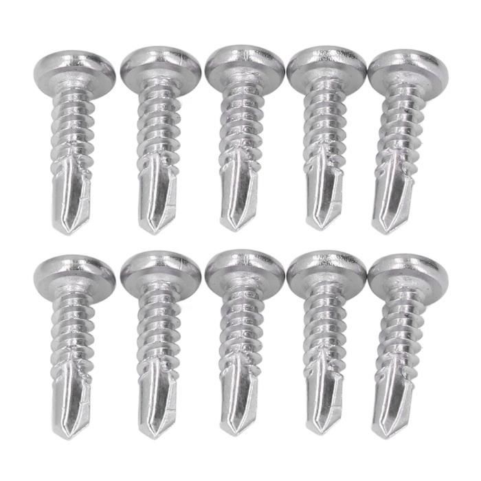 DEX Vis perceuse à tête ronde Lot de 200 Vis à Tête Ronde Cruciforme, Acier Inoxydable 410 ...