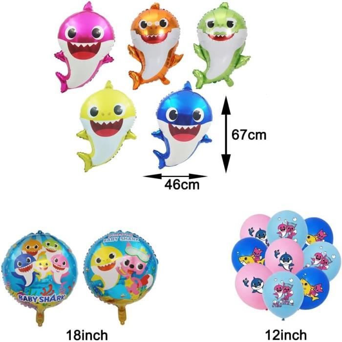 Ballons d'anniversaire bébé requin - Décorations joyeux anniversaire ...