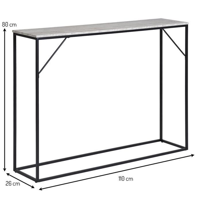 House Collection Table Console 110 cm Dina Travertin - Cdiscount Maison