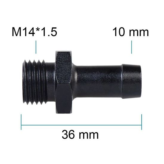 Raccord droit universel mâle 6AN AN6 vers M10 M12x1.25/1.5,AN6 vers m16 M14x1.5,AN6 TO 1/4 3/8 1 ...