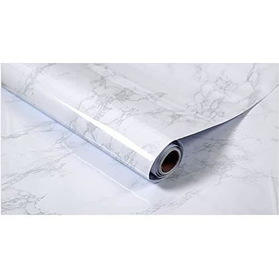 Papier Peint Adhesif MuralMarbre Blanc Rouleau Adhesif pour Meuble ...