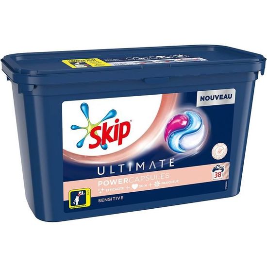 LESSIVE SKIP ULTIMATE POWER Sensitive 38 Capsules - Cdiscount ...