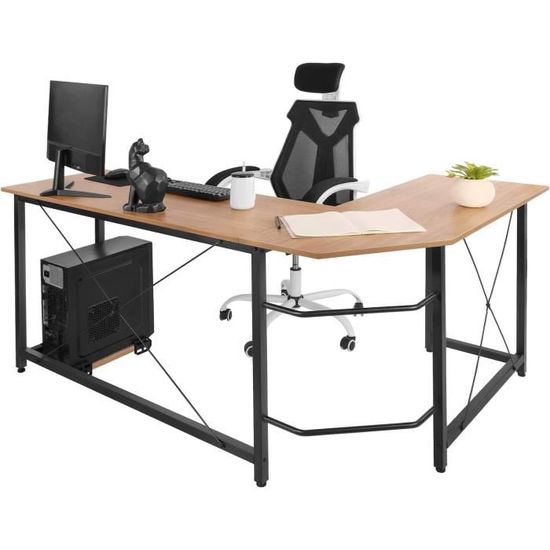 Clevich Bureau en Forme de L, Bureau d'angle en L, 167 cm Bureau Angle ...