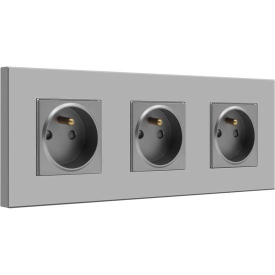 Prise Murale,16A Triple Prise De Courant Alternatif Avec Panneau En ...