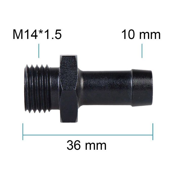 Raccord droit universel mâle 6AN AN6 vers M10 M12x1.25/1.5,AN6 vers m16 M14x1.5,AN6 TO 1/4 3/8 1 ...
