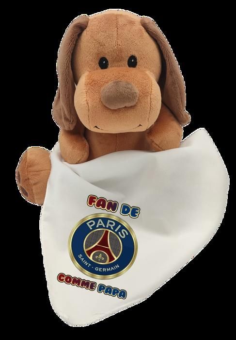 Peluche - PSG - Personnalisable - Bandana - Attache sucette - 21 cm ...