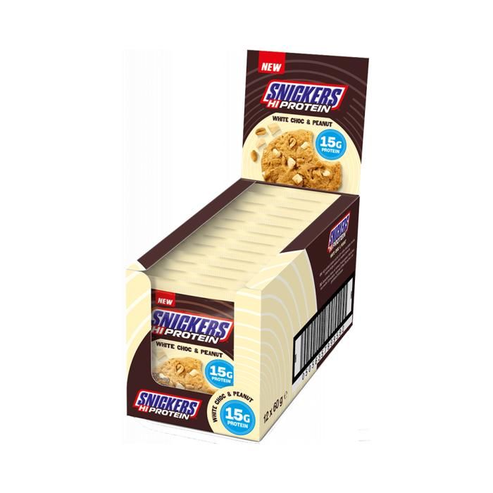 Snickers White Hig 12x60g Chocolat blanc et cacahuètes Mars Protein ...