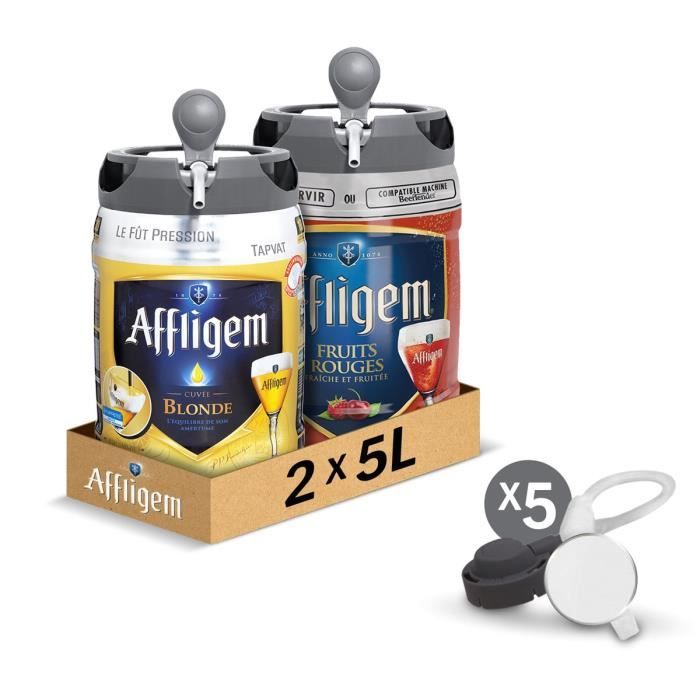 Pack de 2 fûts 5L - Affligem Blonde, Affligem Fruits Rouges + 5 tubes ...