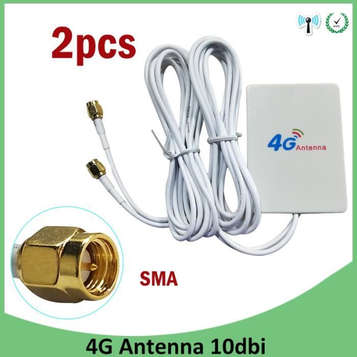 2PCS SMA-Antenne de routeur avec câble de 2m, connecteur SMA CRC9, IOT ...