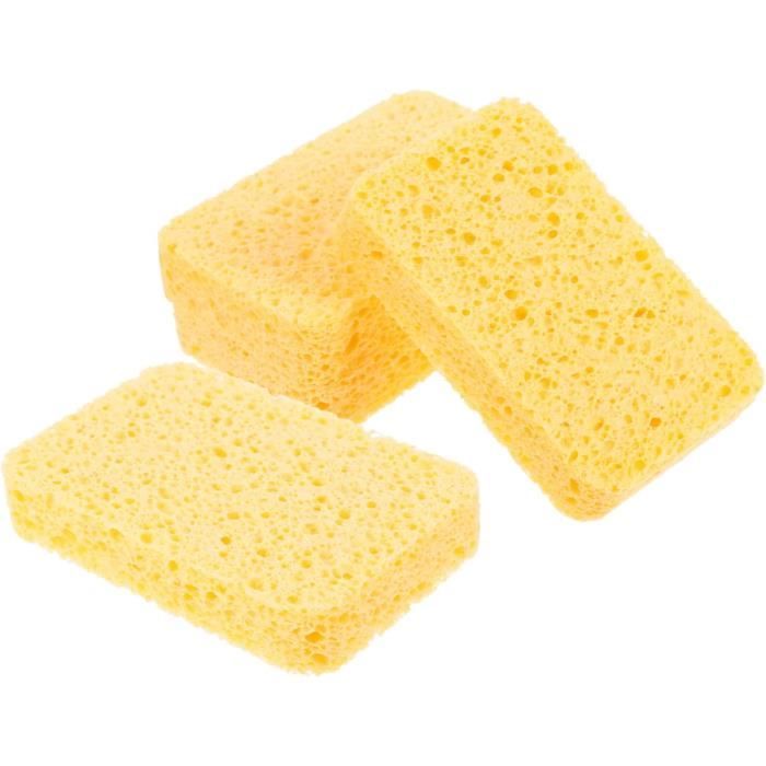 4Pcs Pulpe De Bois Coton Éponge Mousse Éponge De Nettoyage Laveur ...