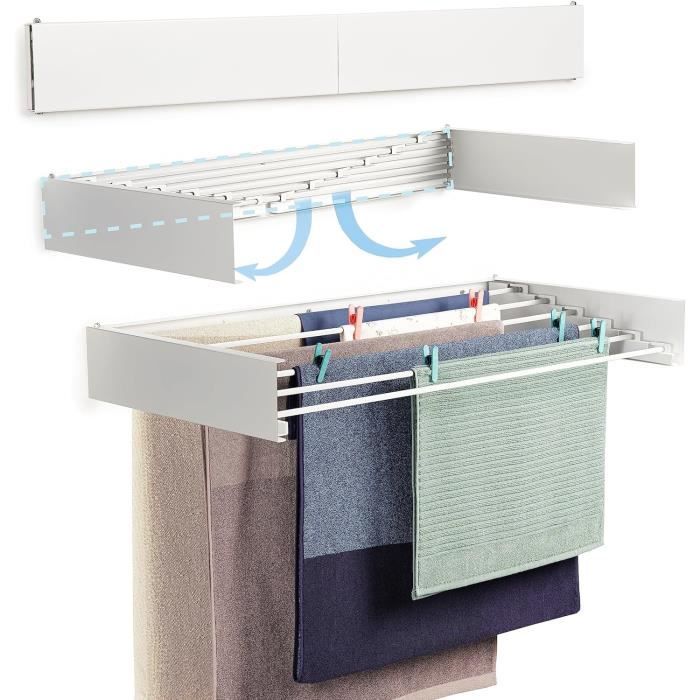 Sèche-linge Cintre mural Sèche-linge Pliable Convient pour une utilisation en intérieur ou en ...