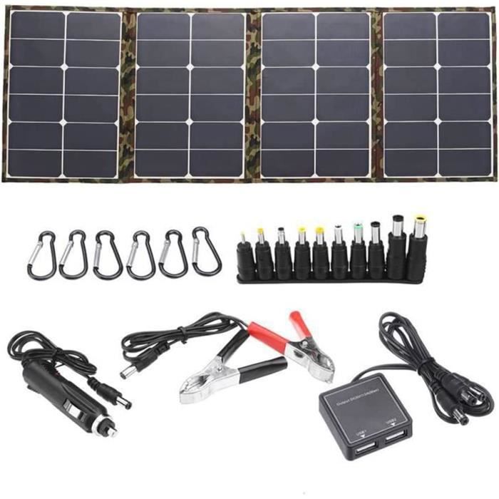 Panneaux solaires 120W 18V Kit de panneaux solaires monocristallins pliables portables, avec ...