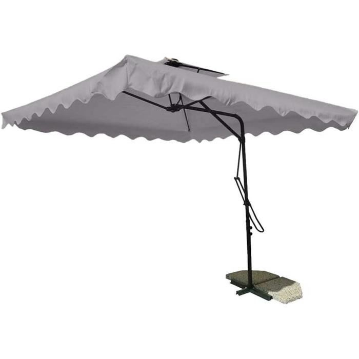 Parasol de Jardin déporté 2,5 x 2,5 m Mât en métal Fermeture à Levier ...